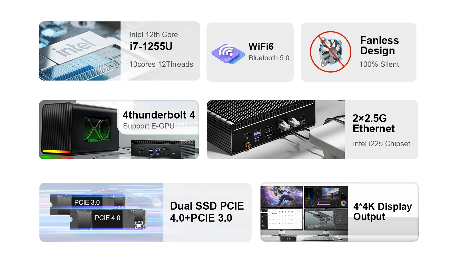 IT12-F Mini PC Fanless i7 1255U/1235U- Chatreey